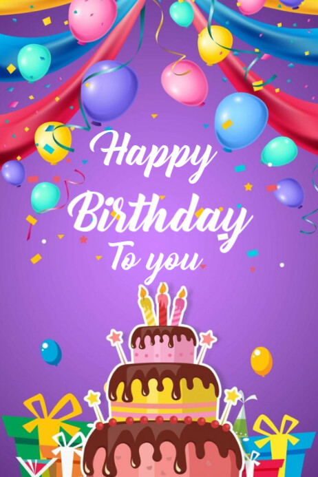 Pink Pastel Happy Birthday To You Poster Template | PosterMyWall