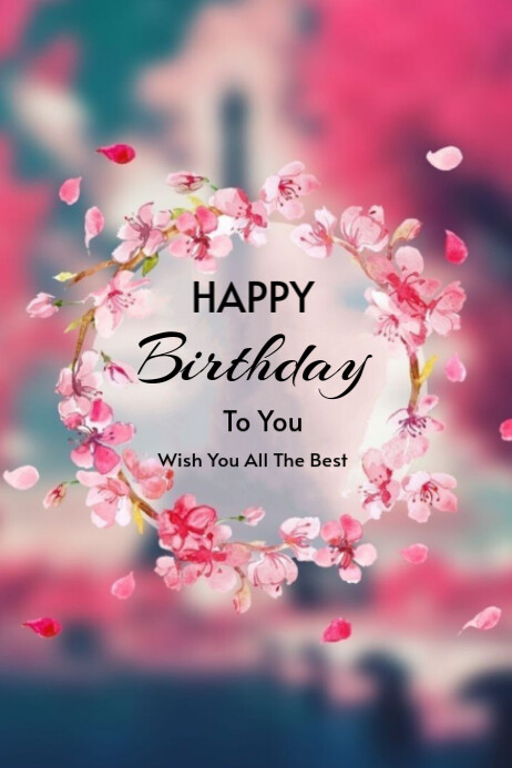 Pink Pastel Happy Birthday To You Poster Template | PosterMyWall