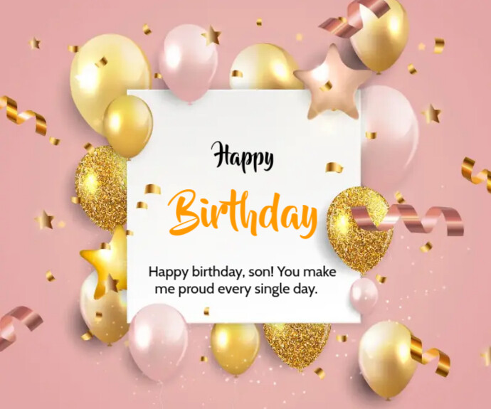 Pink Pastel Happy Birthday Wish Cards Medium Rectangle Template ...