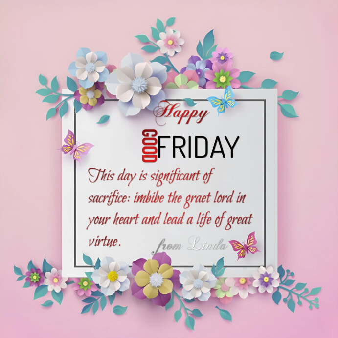 Plantilla de Pink Pastel Happy Good Friday Poster Design Instagram Post ...