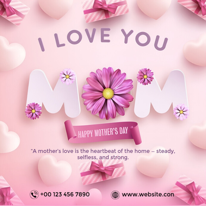 Pink Pastel Happy Mother’s Day Flyer Instagram Post Template | PosterMyWall