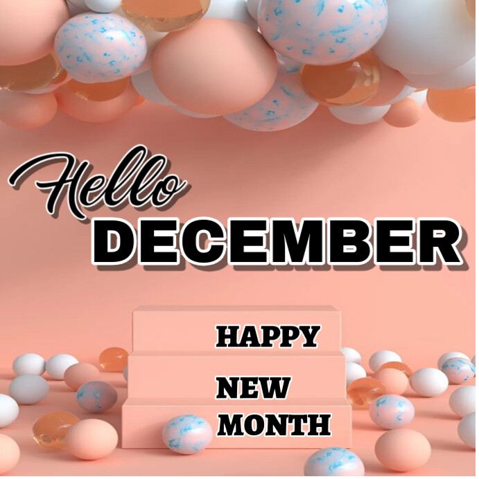 Copy of Pink Pastel Happy New Month December Instagram Post | PosterMyWall
