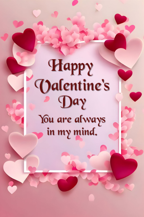 Pink Pastel Happy Valentine's Day Poster Template | PosterMyWall