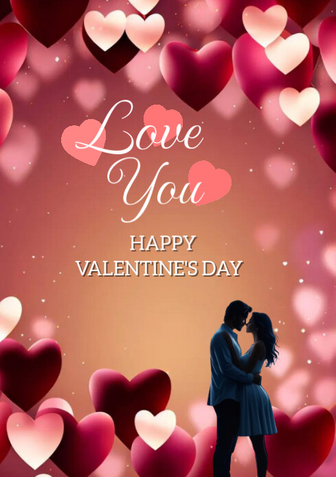 Copy of Pink Pastel Happy Valentine's Day Template A4 | PosterMyWall