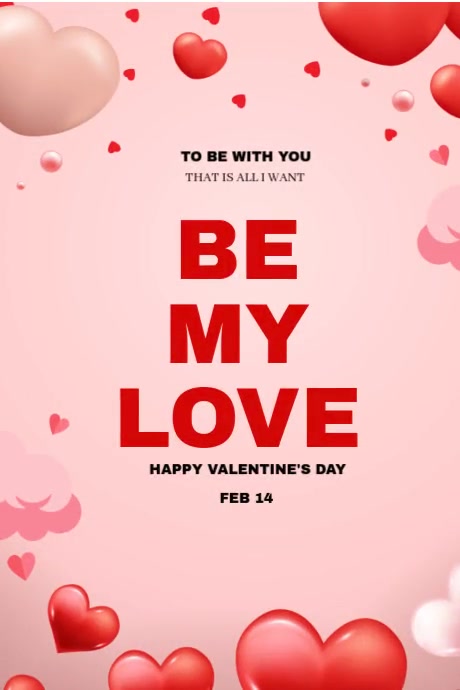 Pink Pastel Happy Valentine Background Poster Template | PosterMyWall