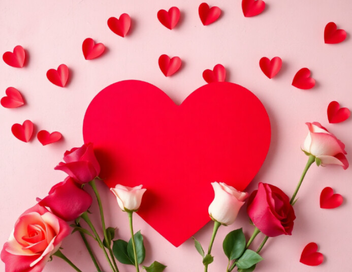 Pink Pastel Heart Shape Background Flyer (us Letter) Template ...