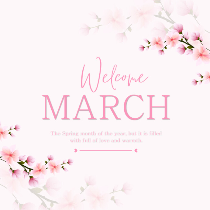 Copy of Pink Pastel Hello March Instagram Post 2025 | PosterMyWall