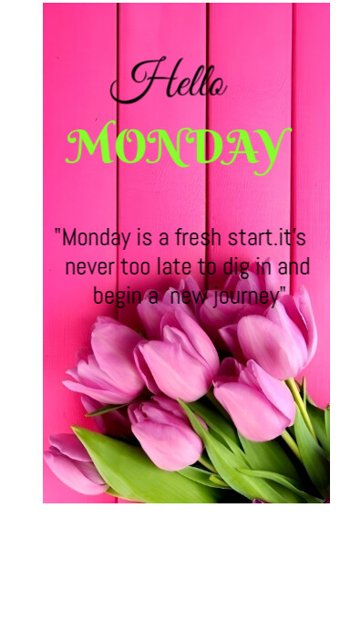 Pink Pastel Hello Monday Business Card Template | PosterMyWall