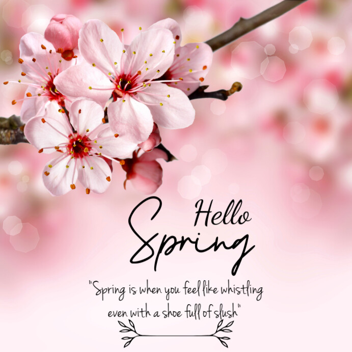 Pink Pastel Hello Spring Pos Instagram Template | PosterMyWall