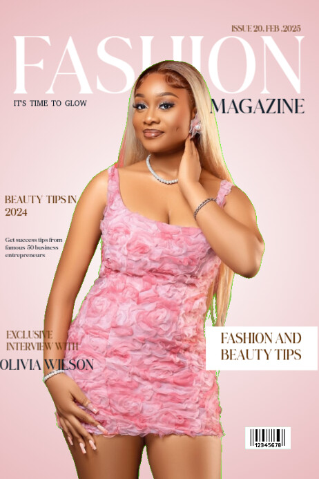 Modèle Pink Pastel Magazine Cover Model Poster | PosterMyWall
