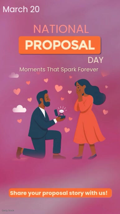 Pink Pastel National Proposal Day Animated Video – Romantic Engagement ...