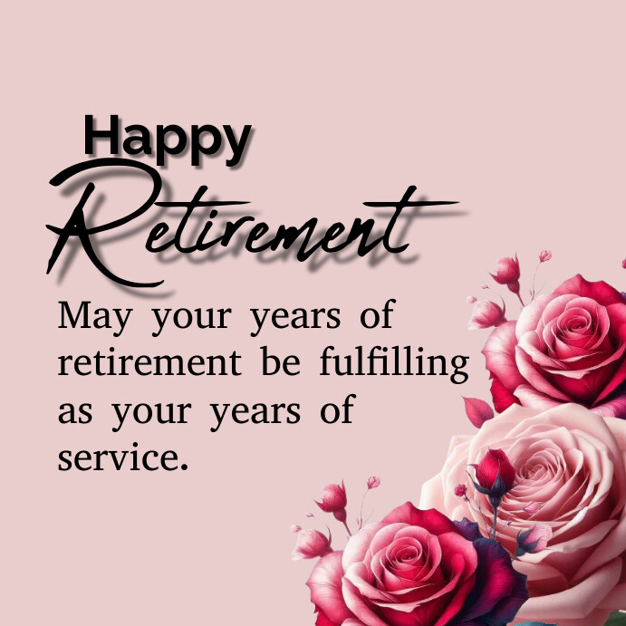 Plantilla de Pink Pastel Retirement Card Instagram Post | PosterMyWall