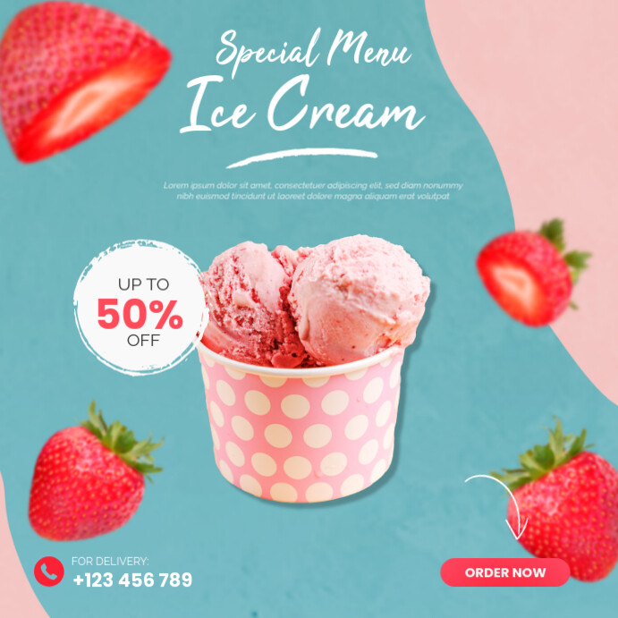 Plantilla de Pink Pastel Special Ice Cream Menu Promotion Instagram ...