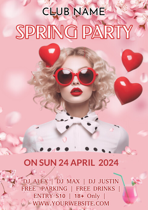 Plantilla de Pink Pastel Spring Party Celeberation A3 | PosterMyWall