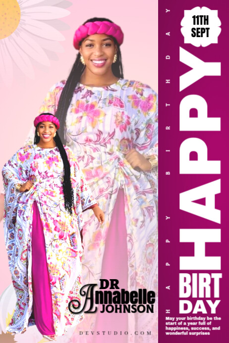 Copy of Pink Pastel Stylish Birthday Poster | PosterMyWall