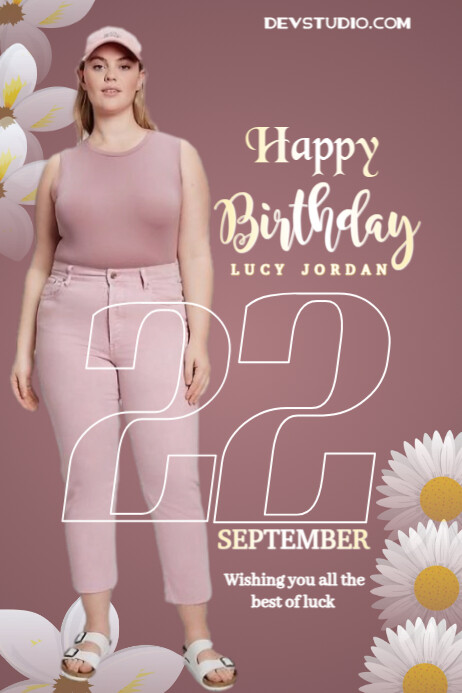 Pink Pastel Stylish Birthday Poster Template | PosterMyWall