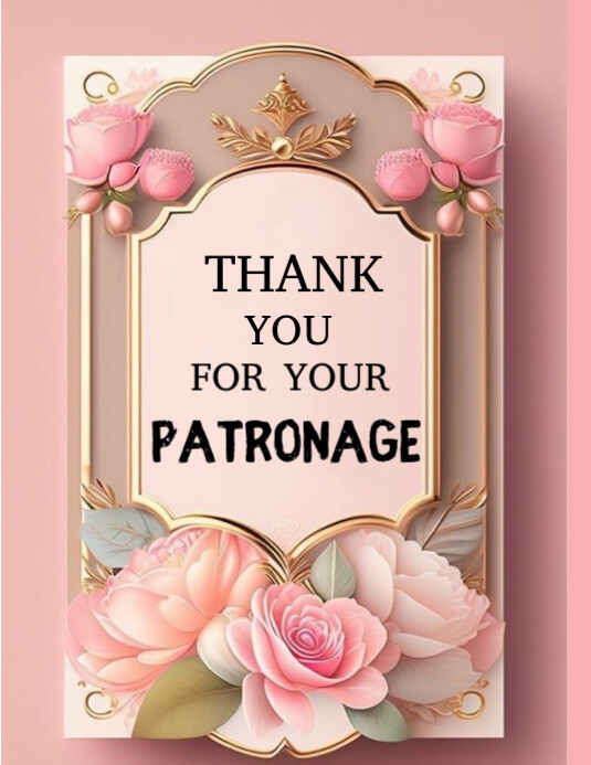 Pink Pastel Thank You For Your Patronage Design Template Flyer (us ...