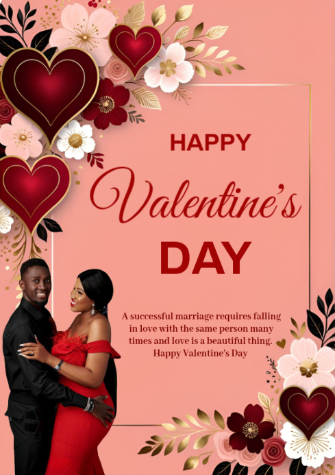 Pink pastel valentine's day a4 Template | PosterMyWall