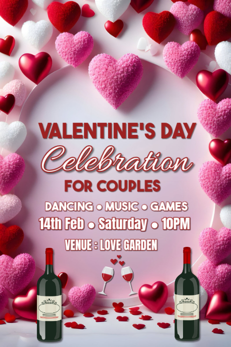 Copy of Pink Pastel Valentine's Day Celebration Poster | PosterMyWall