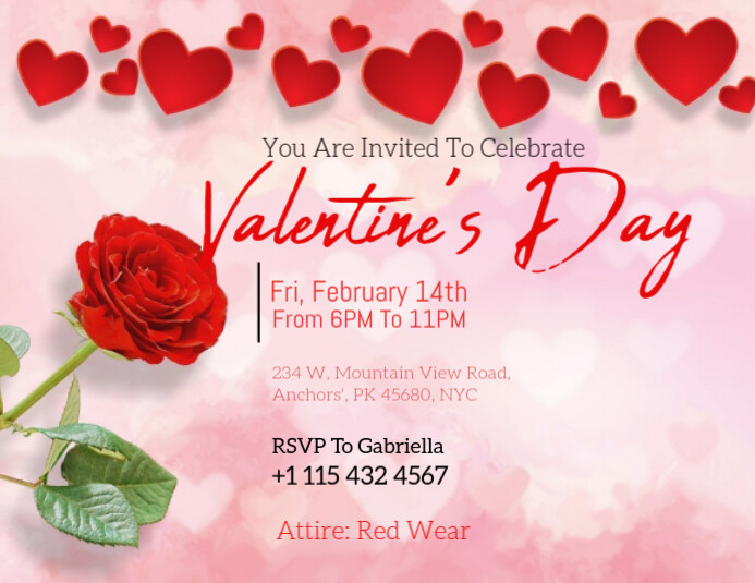 Pink Pastel Valentine's Day Poster Flyer (us Letter) Template ...