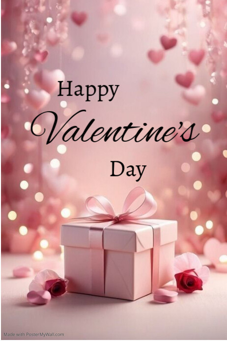 Pink Pastel Valentine Card Poster Template | PosterMyWall