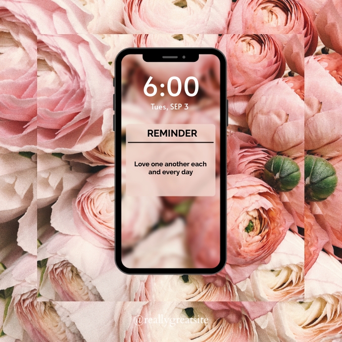 Plantilla de Pink Peach Photo Roses Phone Message | PosterMyWall