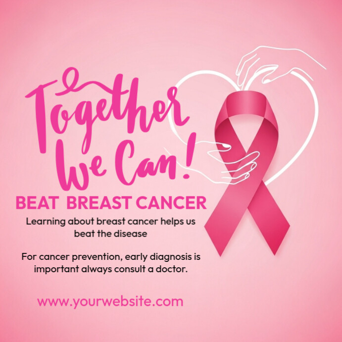 Pink Professional Breast Cancer Instagram Post Template | PosterMyWall