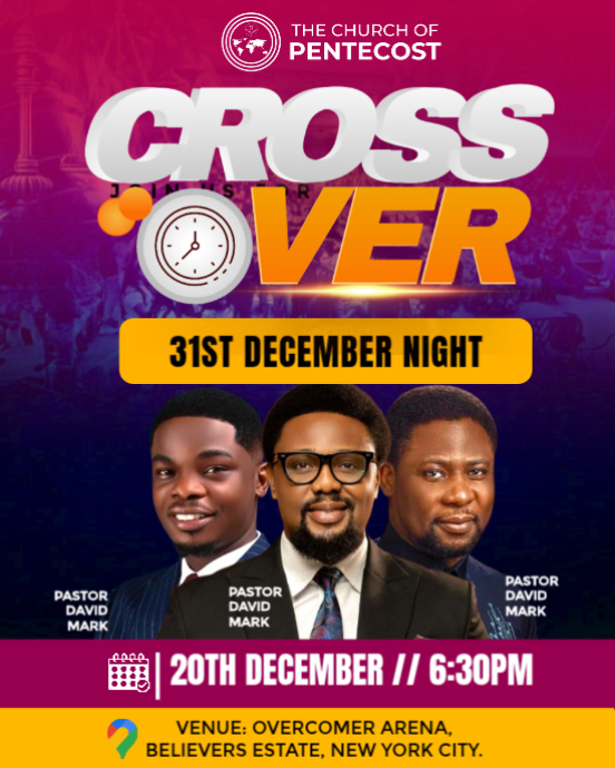 Pink Professional Church Cross Over Service Flyers Instagram Portrait ...