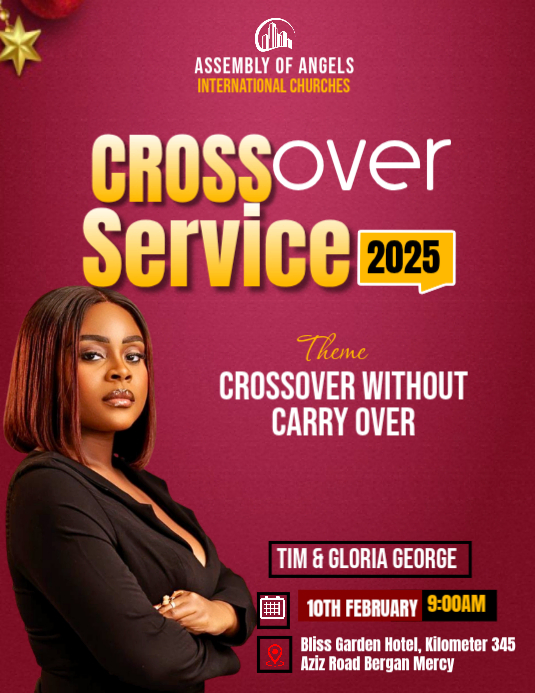 Pink Professional Church Cross Over Service Flyers Flyer (us Letter ...
