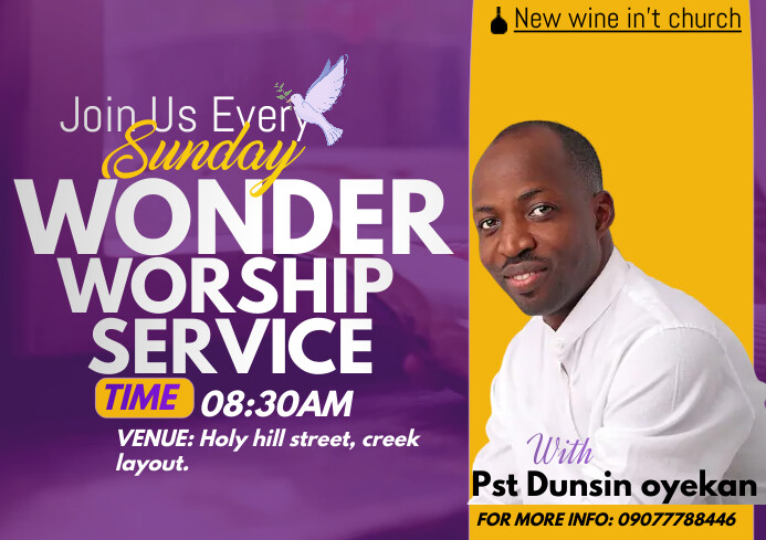 Copy of Pink Professional Church Design Flyer A4 | PosterMyWall