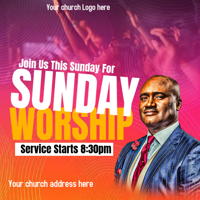 Pink Professional Church Design Flyer Square (1:1) Template | PosterMyWall