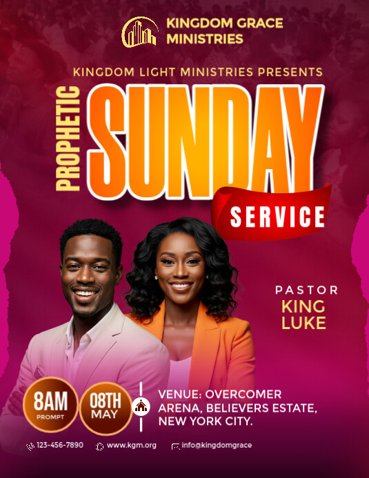 Pink Professional Church Flyer (us Letter) Template | PosterMyWall