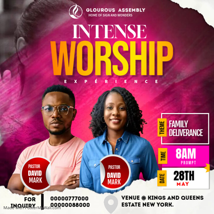 Copy of Pink Professional Church Flyer Instagram Post | PosterMyWall