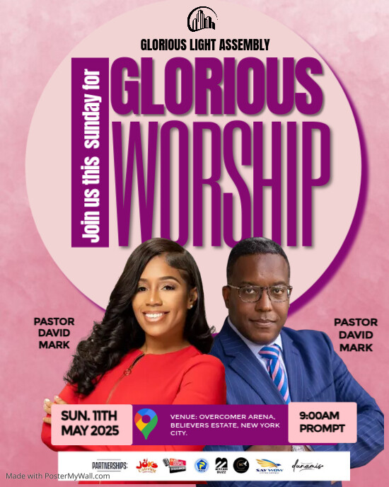 Pink Professional Church Flyers Instagram Portrait Template | PosterMyWall