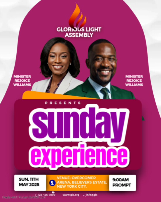 Pink Professional Church Flyers Instagram Portrait Template | PosterMyWall