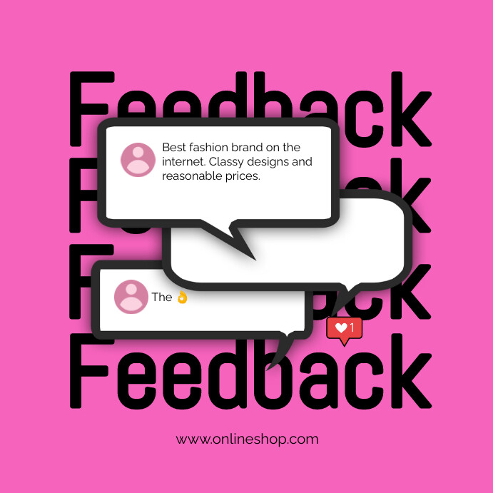 Pink Professional Customer Feedback Instagra Template | PosterMyWall