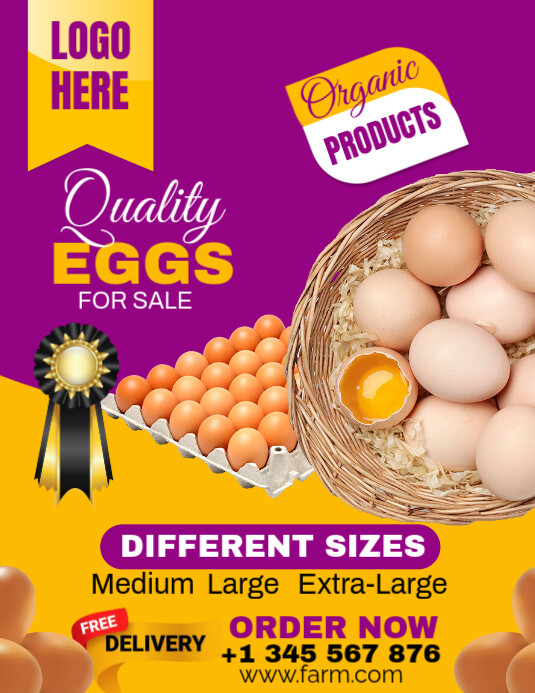 Copy of Pink Professional Eggs For Sale Flyer (us Letter) | PosterMyWall