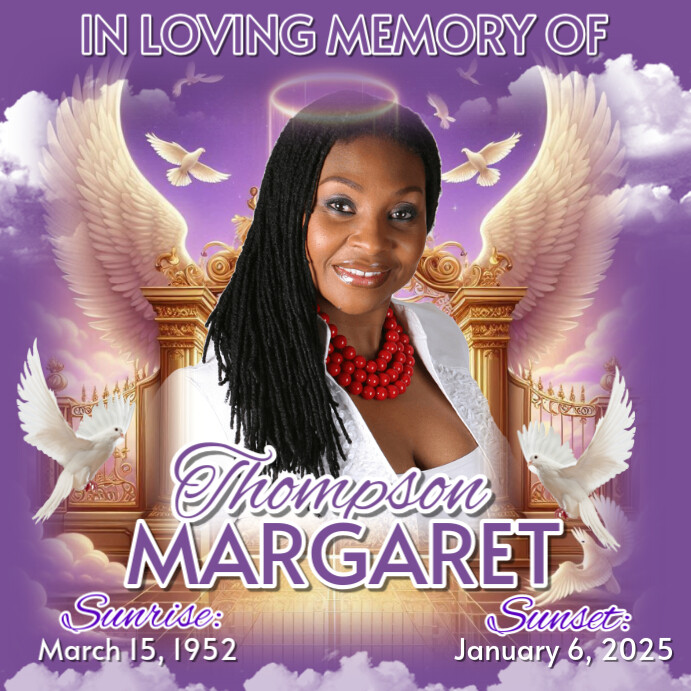 Pink Professional Funeral Memorial Announcement Flyer Instagram Post ...