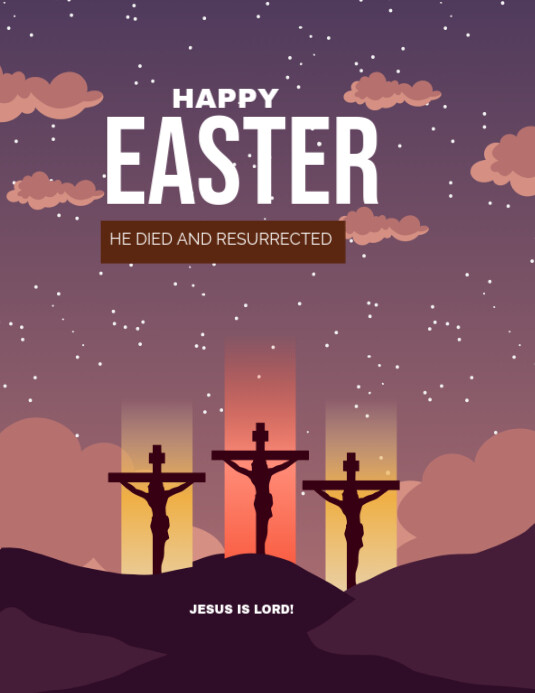 Pink Professional Happy Easter 2025 Greetings Flyer (us Letter) Templat ...