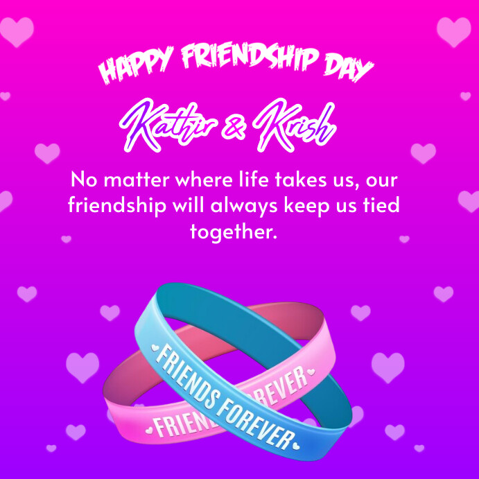 Modèle Pink Professional Happy Friendship Day Wishes | PosterMyWall