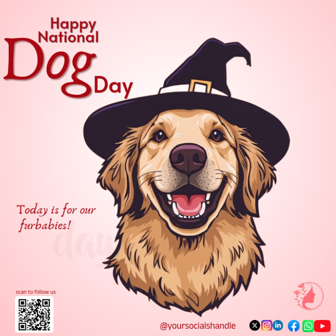 Copy of Pink Professional Happy National Dog Day Instagram Post ...