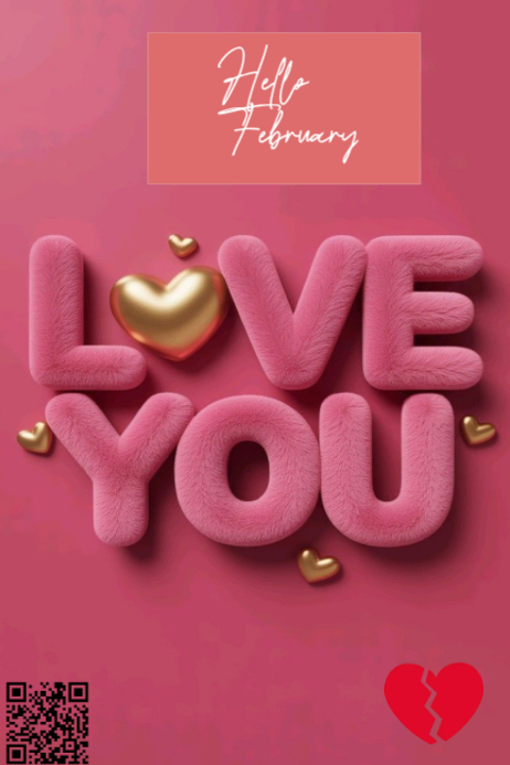 Pink Professional Hello February Month Of Poster Template | PosterMyWall