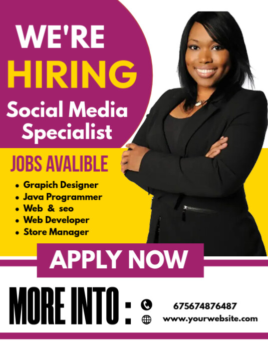 Copy of Pink Professional Hiring Flyer (us Letter) | PosterMyWall