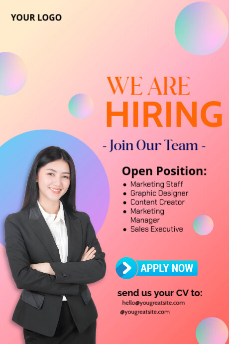 Copy of Pink Professional Hiring Tumblr Graphic | PosterMyWall