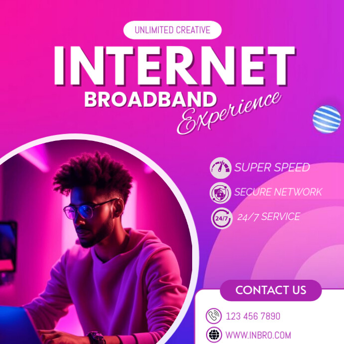 Copy of Pink Professional Internet Broadband Experience Instagram Post ...