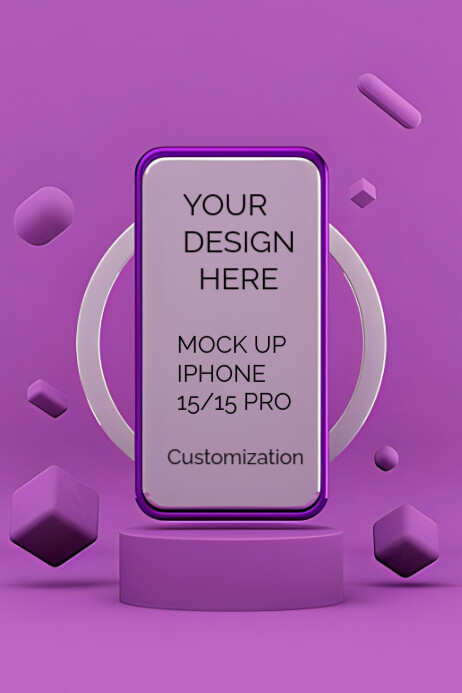 Copy of Pink Professional Iphone Mock-up Customization Poster ...