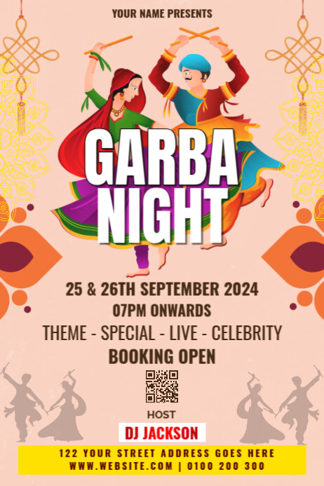 Copy of Pink Professional Navratri Garba Poster | PosterMyWall