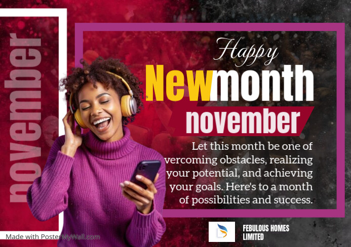 Pink Professional New Month A5 Template | PosterMyWall