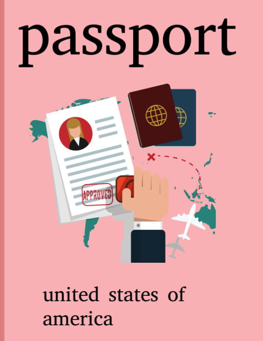 Pink Professional Passport Flyer (us Letter) Template | PosterMyWall
