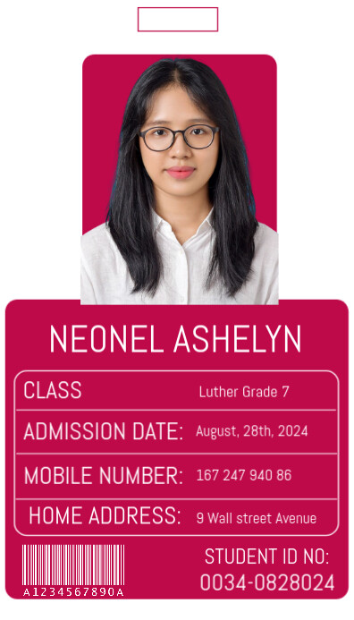 Pink Professional School Id Card Template | PosterMyWall